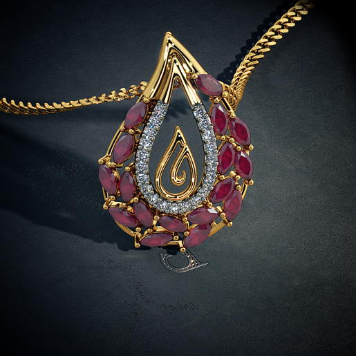 Ruby Pendants - Buy 100+ Ruby Pendant Designs Online in India 2020 ...