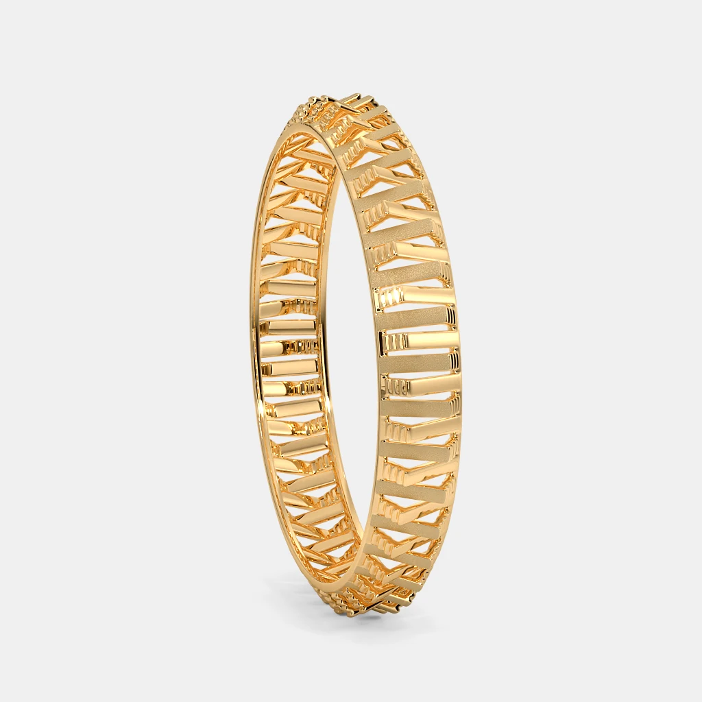 The Mountainous Round Bangle | BlueStone.com
